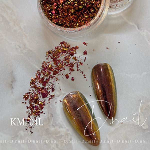【楽天市場】D．nail カメレオンミラーフレークパウダー KMF04L オレンジ＆ゴールド：ネイル用品 nailstudy