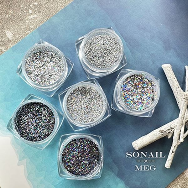 【楽天市場】SONAIL×MEG R ベーシックシリーズ グリッターセット シルバー×レインボー MEG000299：ネイル用品 nailstudy