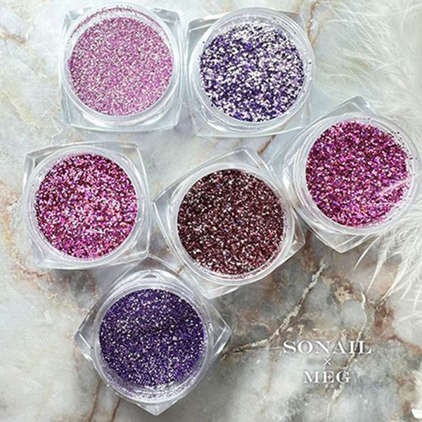 【楽天市場】SONAIL×MEG R ベーシックシリーズ グリッターセット ピンク&パープル MEG000302：ネイル用品 nailstudy
