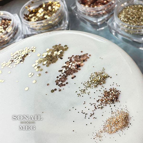 【楽天市場】SONAIL×MEG R ベーシックシリーズ バブリーネイル グリッターセット ゴールド MEG000297：ネイル用品 nailstudy