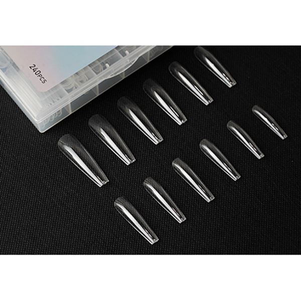 【楽天市場】Ann Professional チップイクステンション スーパーロング バレリーナ クリア 240pcs：ネイル用品 nailstudy