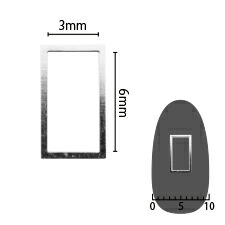 【楽天市場】ネイルパーツ シャレドワ SHAREYDVA ソフト 長方形 3mm×6mm シルバー 太 8P：ネイル用品 nailstudy