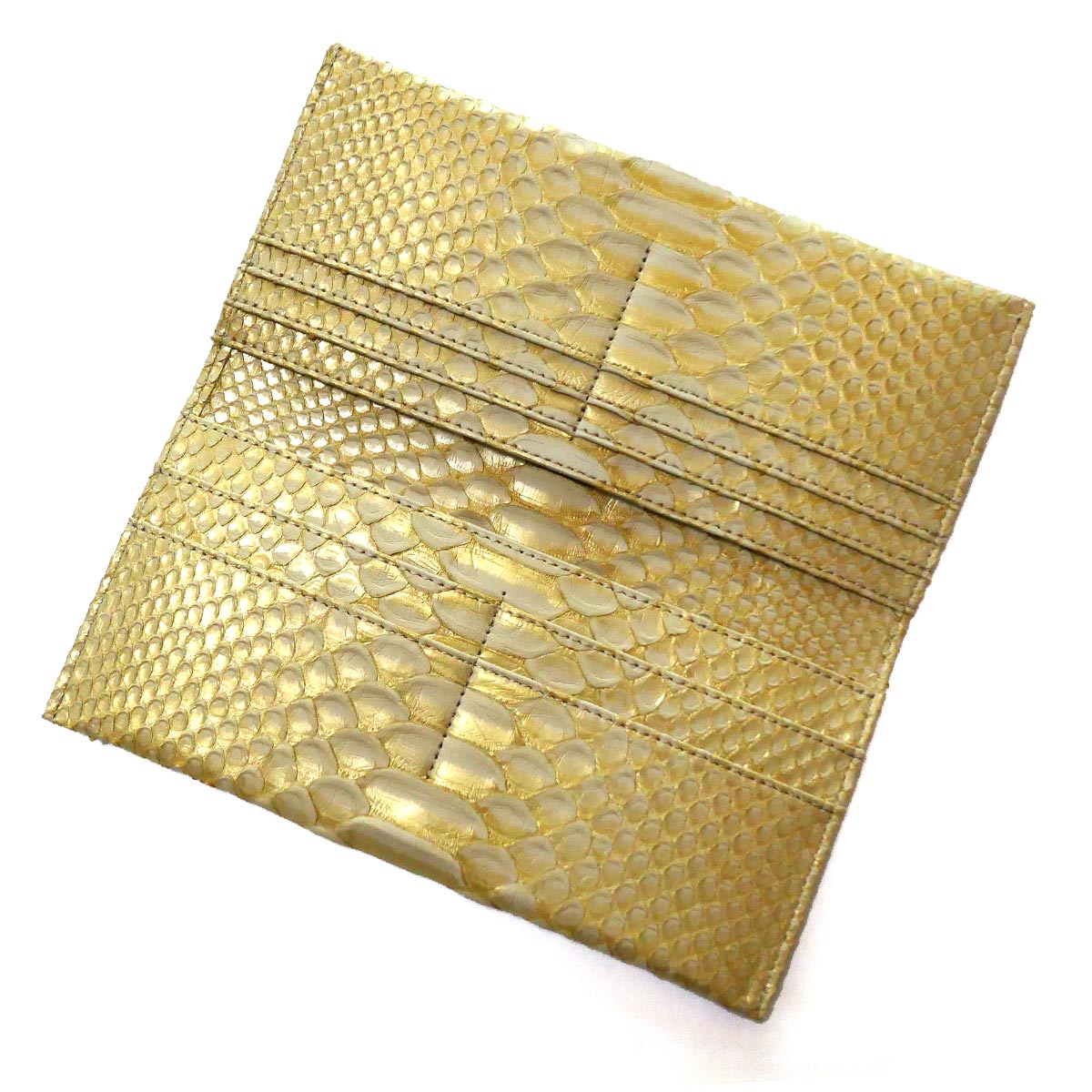 楽天市場】三つ折り財布 パイソン 財布 長財布 マチなし 薄型