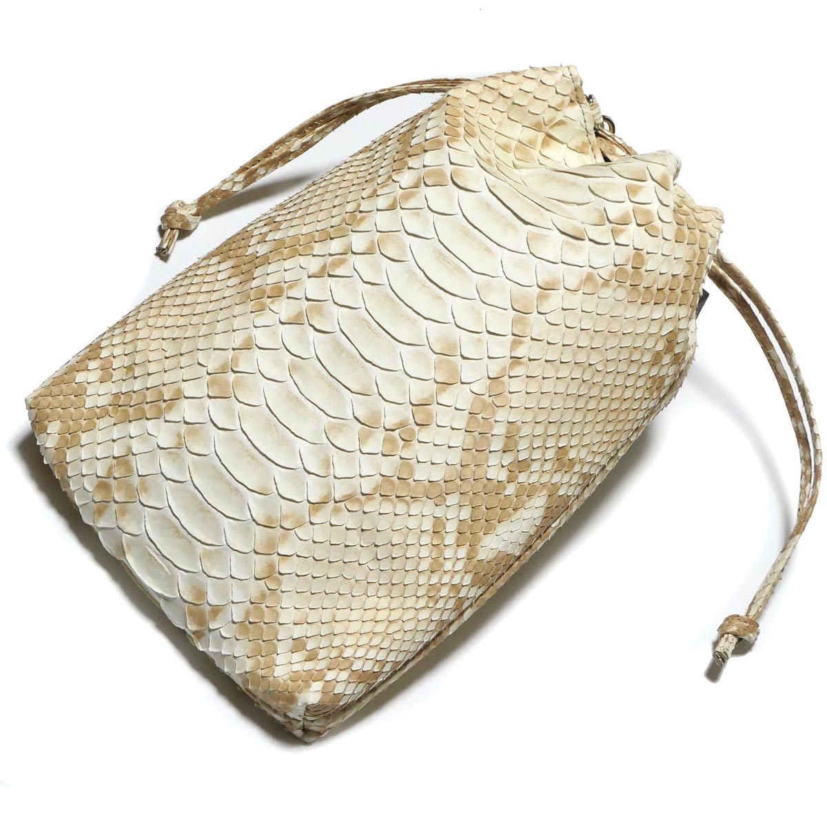 楽天市場】合切袋 巾着 /本革 パイソン革 / モラレスパイソン チョコ