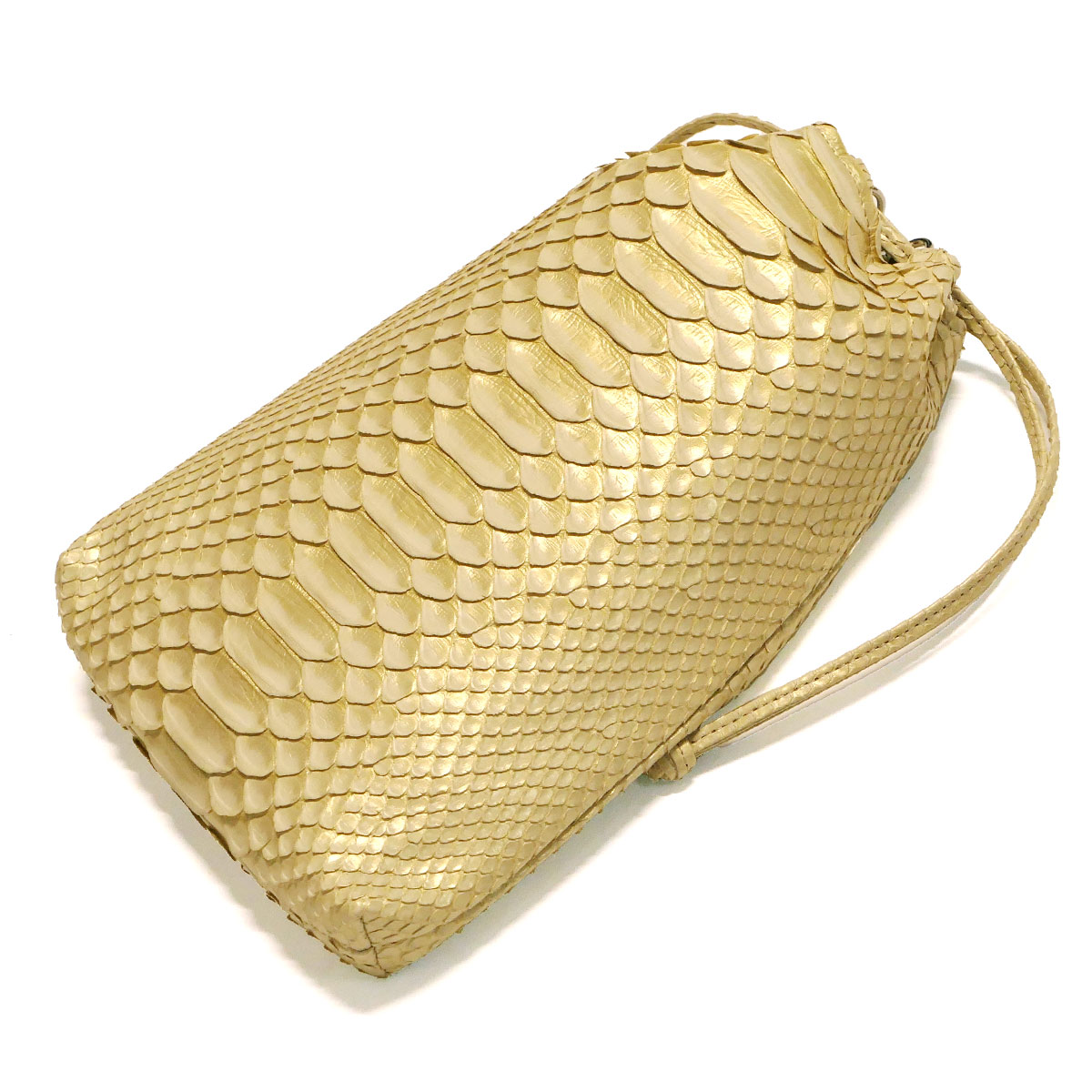 楽天市場】合切袋 巾着 /本革 パイソン革 / モラレスパイソン チョコ