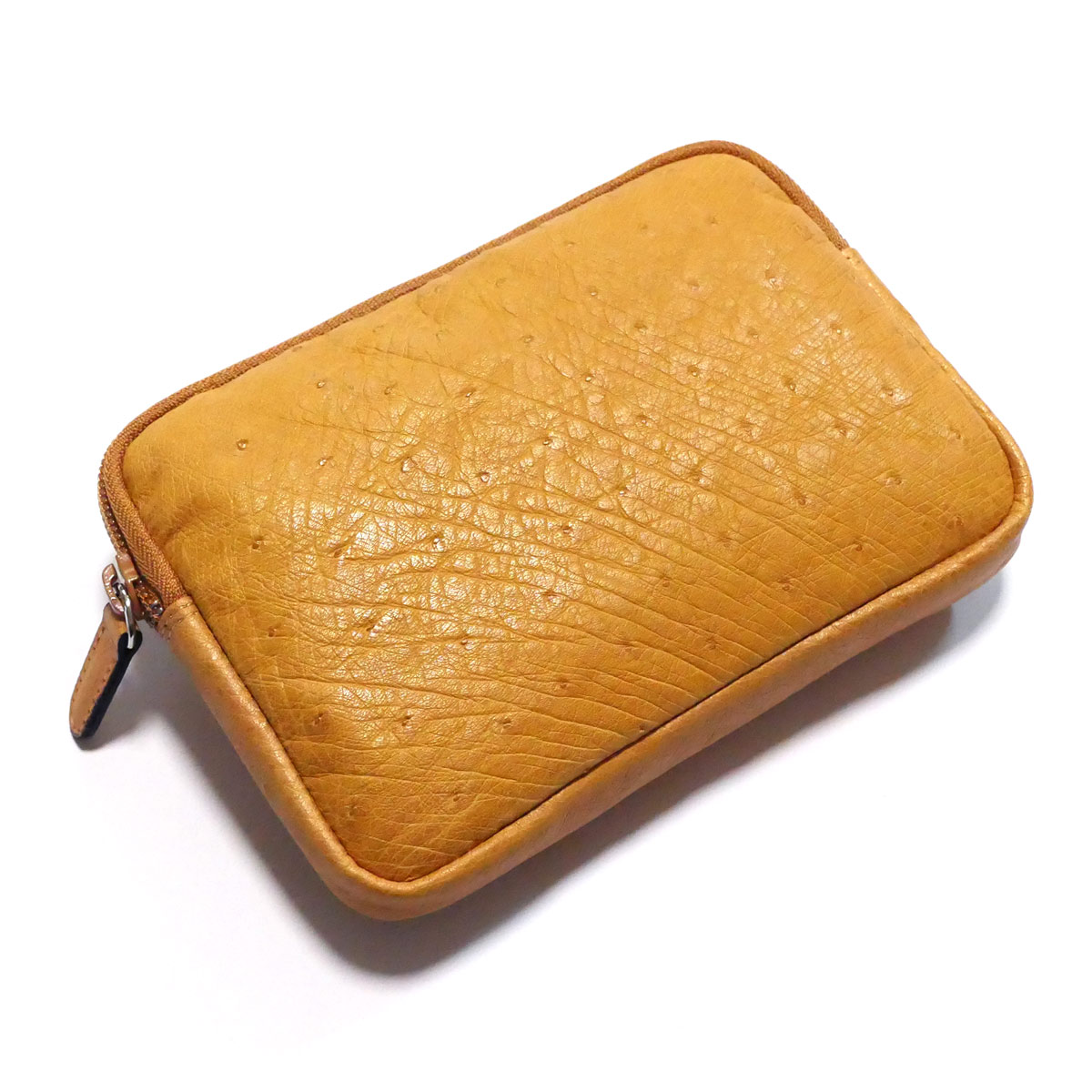 楽天市場】ポーチ マルチポーチ 通しマチ 縦型 本革 オーストリッチ