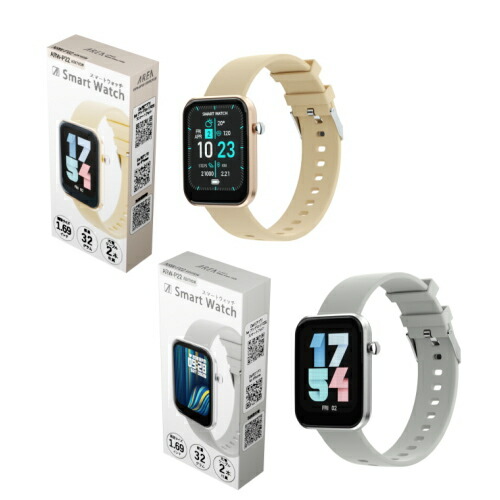 【楽天市場】AREA エアリア ARW-P22 スマートウォッチ ベージュ/グレー 運動カウント 歩数計 消費カロリー 心拍数 カメラ操作 カメラ操作 着信通知 通知機能 睡眠計測 ...