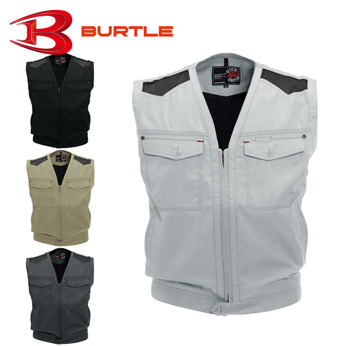 【楽天市場】1104 サマーベスト BURTLE バートル 春夏 作業着 作業服 (クロカメ被服 WORKBOX） 【社名刺繍無料】 ワーク ユニフォーム M L LL 3L 4L ...