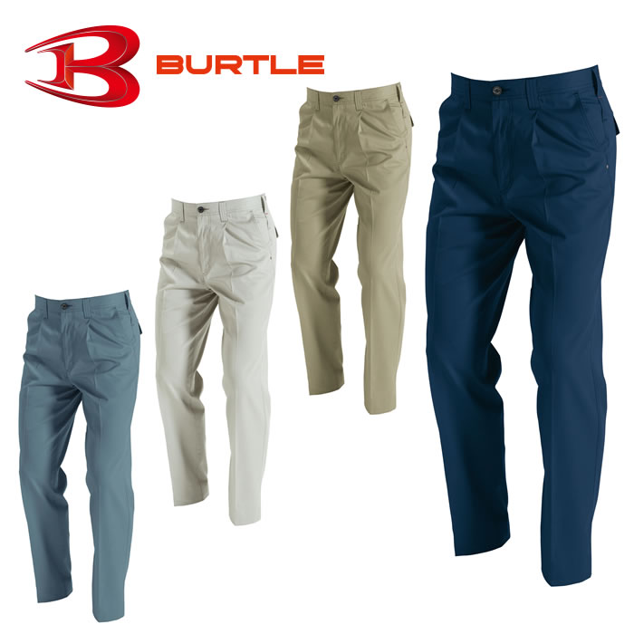 【楽天市場】1307 綿ワンタックパンツ BURTLE バートル 春夏 作業服 作業着 (クロカメ被服 WORKBOX） ワーク ユニフォーム 70～130 綿100％ 日本製：社名刺繍無料の作業着屋