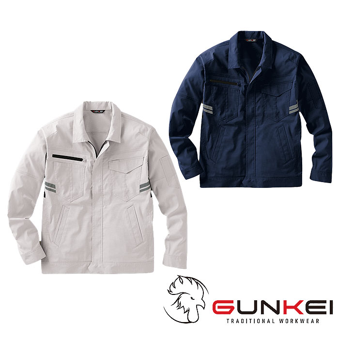 【楽天市場】GK12401 春夏用長袖ブルゾン サンエス SUN-S GUNKEI 作業服 作業着 社名刺繍無料 JIS規格制電 ストレッチ SS～6L ポリエステル90％・綿10％ 強撚 ...