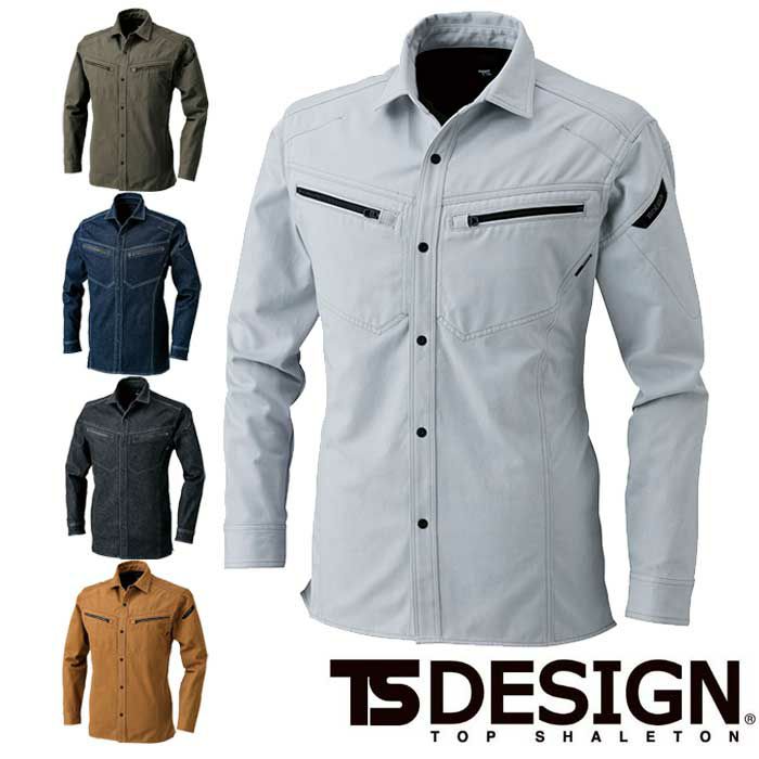 【楽天市場】5115 長袖シャツ ts デザイン 藤和 TS DESIGN 秋冬作業服 作業着 【社名刺繍無料】 SS S M L LL 3L 4L 5L 6L 綿・ポリウレタン：社名刺繍無料 ...