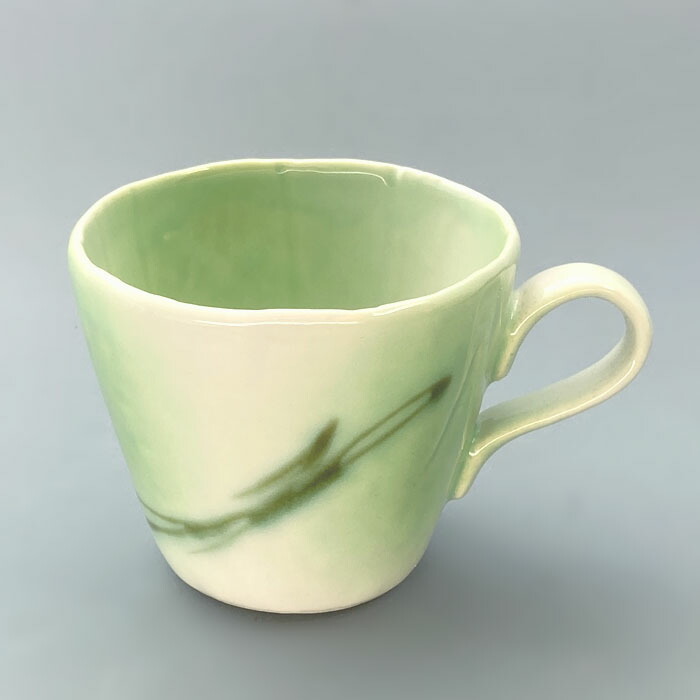 【楽天市場】グリーン 吹き マグ カップ 直径 8.5cm 220cc マグカップ かわいい おしゃれ 素敵 モダン カフェ 日本製 陶器 ...