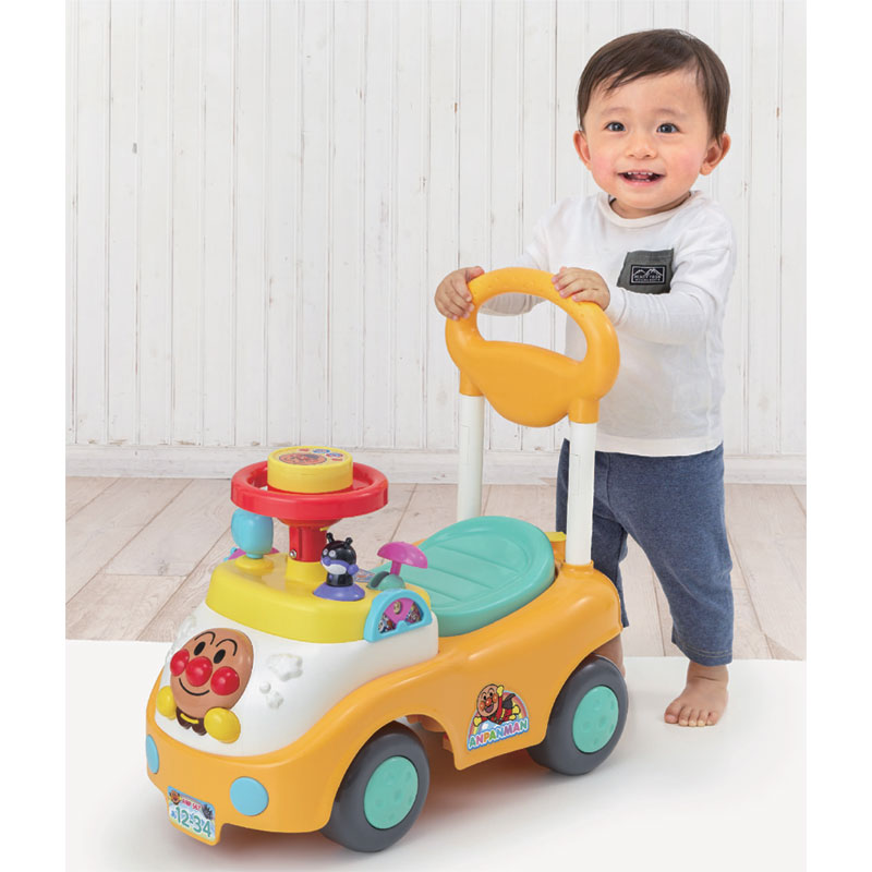【楽天市場】アンパンマン アンパンマンといっしょにドライブ 3STEPよくばりビジーカー 押し棒＋ガード付き 車 ばいきんまん ビジーカー 乗用玩具 乗り物 押し車 カタカタ 足けり 足こぎ ...