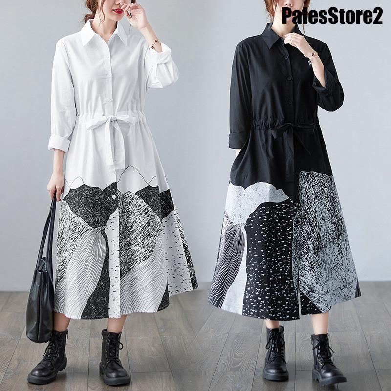 【楽天市場】トップス レディース ロングシャツ ブラウス 長袖 ワンピース バイカラー ルーズ フェミニン 春夏秋：Nana Style