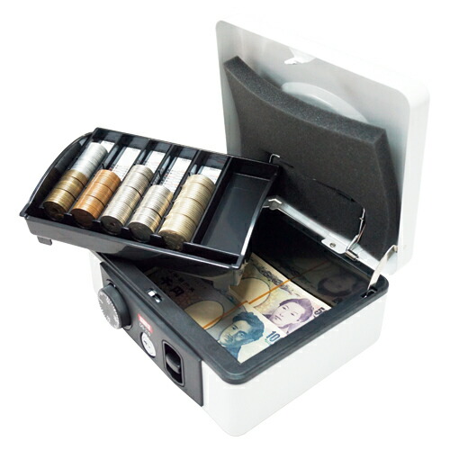 【楽天市場】手提げ金庫 A6 小型 ダイヤル付 家庭用 業務用 ミニ金庫 コインカウンター付 白 送料無料：なんでもネット247