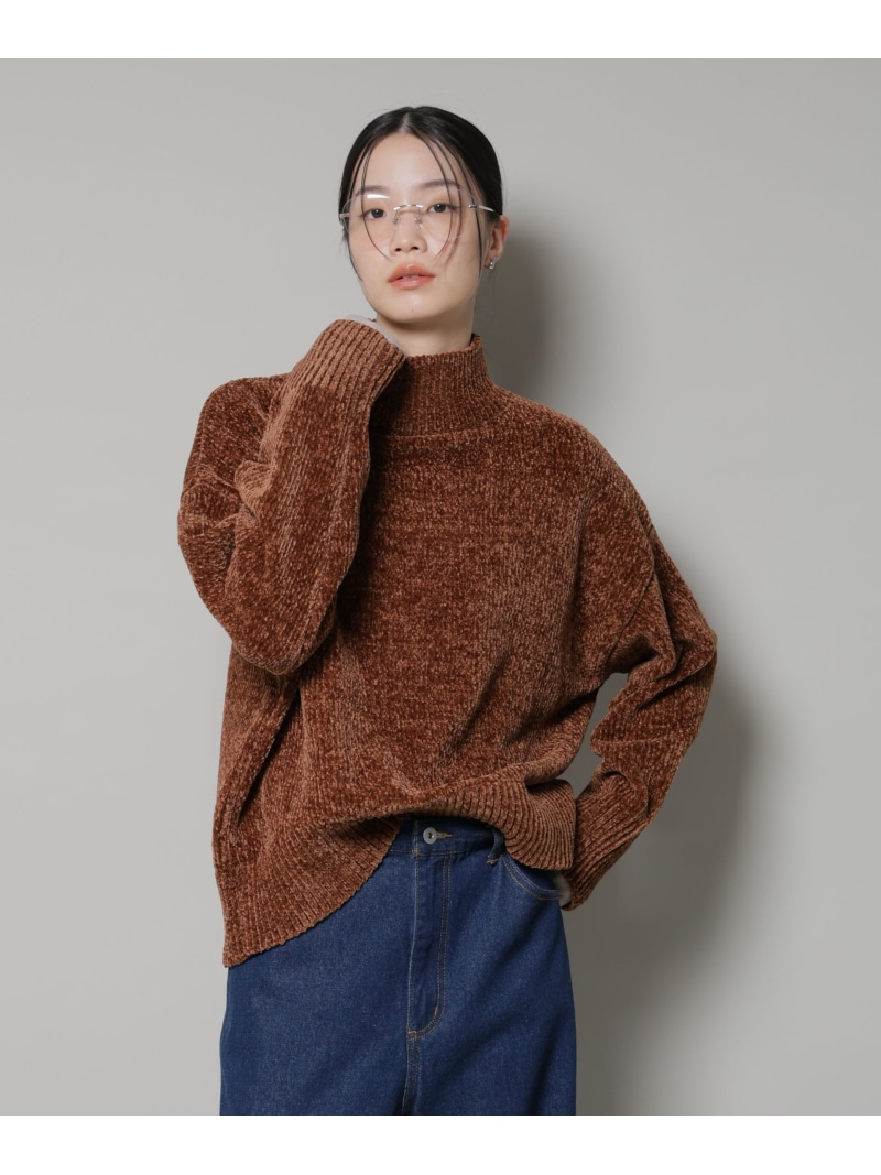 【楽天市場】【SALE／30%OFF】ベロアモールハイネックワイドニット NANO universe ナノユニバース トップス ニット グレー ...
