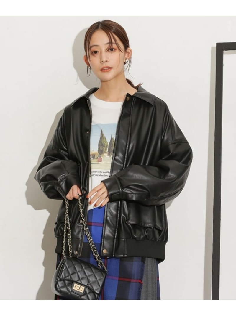 【楽天市場】WEB限定/ライトウエイトビックシルエットフェイクレザーブルゾン男女兼用 NANO universe ナノユニバース ジャケット ...