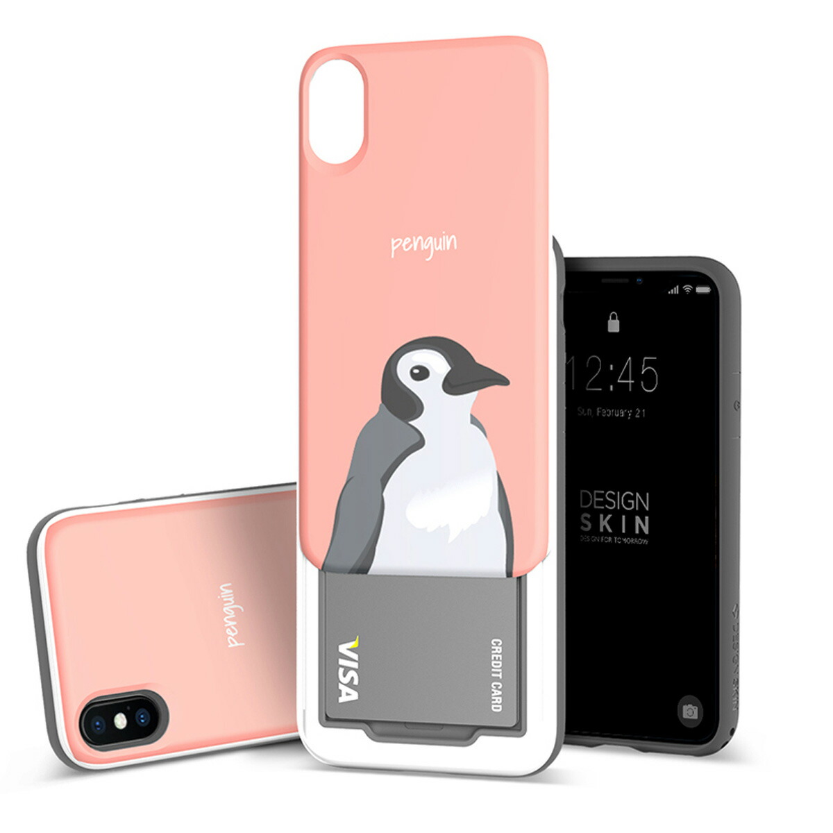 【楽天市場】DESIGNSKIN DESIGN SKIN iPhone XS / X SLIDER GRAPHIC ペンギン ...