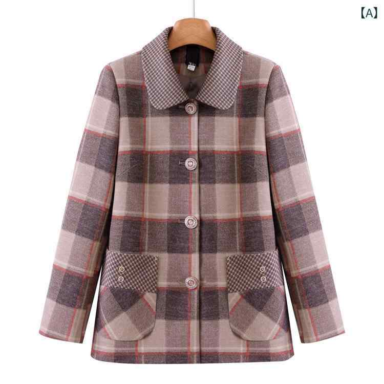 楽天市場】スタンドカラー ジャケット チェック レディース ツイード調