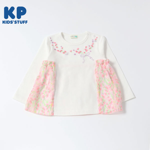 【楽天市場】(KP)スイートピー柄シフォンの切り替えTシャツ(80～90)：NARUMIYA ONLINE（ナルミヤ）