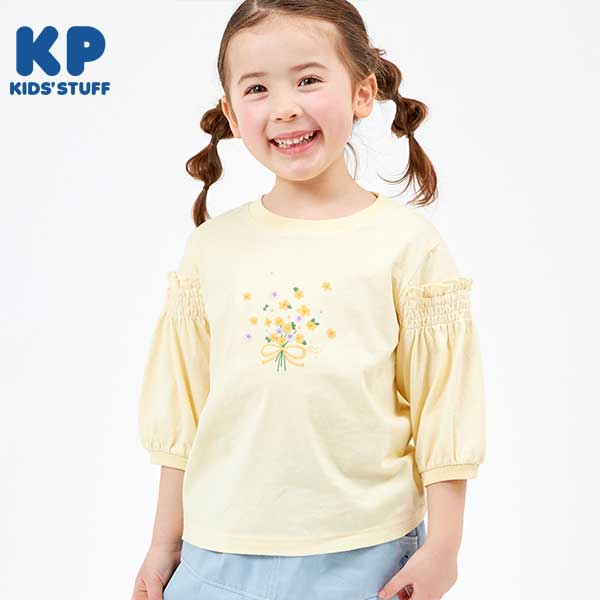 【楽天市場】(KP)ブーケ刺しゅうの7分袖Tシャツ(120～130)：NARUMIYA ONLINE（ナルミヤ）