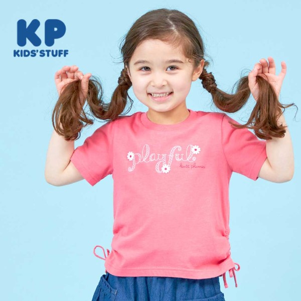 【楽天市場】(KP)花レース付きロゴ刺しゅうの半袖Tシャツ(120～130)：NARUMIYA ONLINE（ナルミヤ）