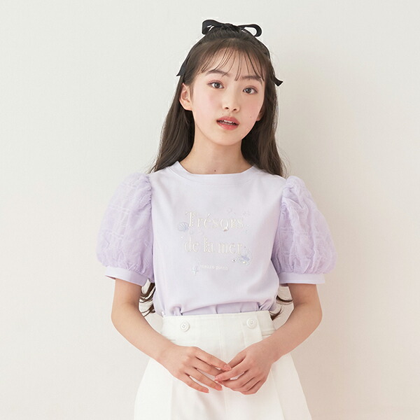 【楽天市場】メゾピアノジュニア(mezzo piano junior)ふんわり袖シェル刺しゅうTシャツ：NARUMIYA ONLINE（ナルミヤ）