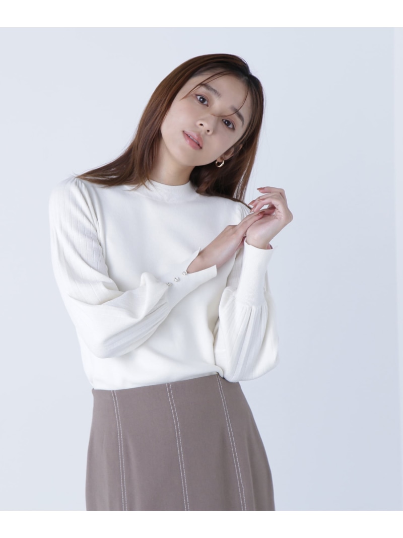 【楽天市場】プリーツスリーブニット NATURAL BEAUTY BASIC ナチュラルビューティベーシック トップス ニット グリーン グレー ホワイト【先行予約】*【送料無料 ...