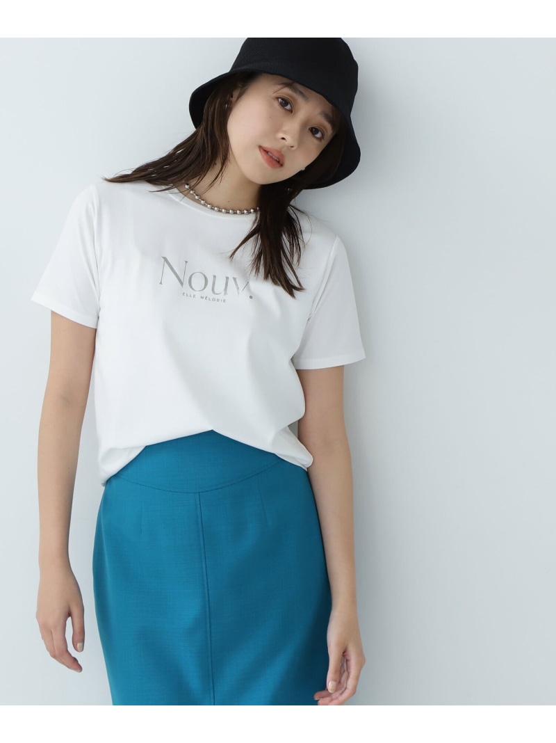【楽天市場】箔ロゴプリントTシャツ NATURAL BEAUTY BASIC ナチュラルビューティベーシック トップス カットソー・Tシャツ ベージュ ホワイト ブラウン[Rakuten ...