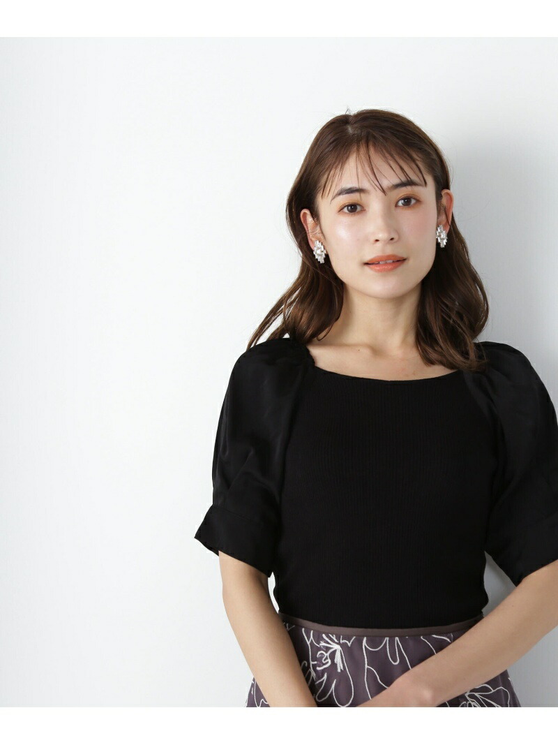 【楽天市場】【SALE／10%OFF】シャツスリーブドッキングニット NATURAL BEAUTY BASIC ナチュラルビューティベーシック トップス ニット オレンジ ブラック グレー ...