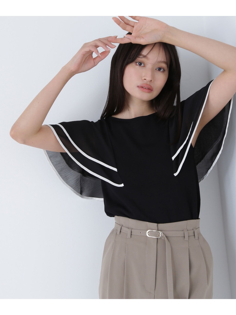 【楽天市場】バイカラーフレアスリーブニット NATURAL BEAUTY BASIC ナチュラルビューティベーシック トップス ニット ブラック ホワイト【先行予約】*【送料無料 ...