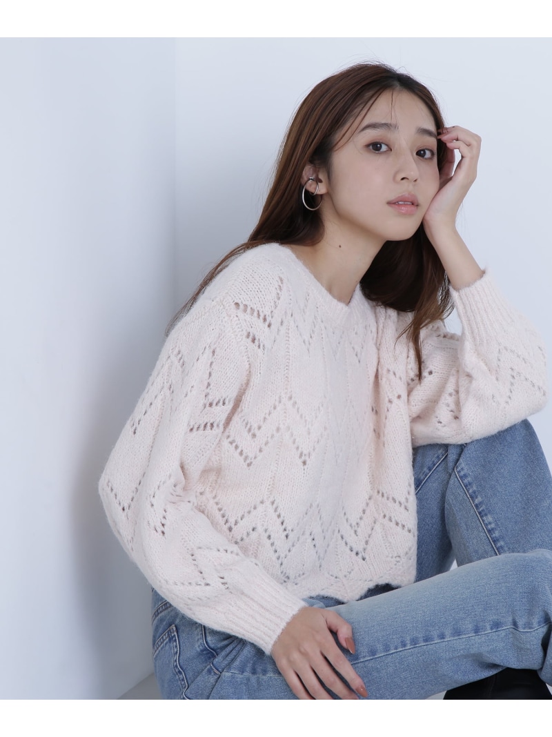 【楽天市場】スカラップクロップドニット NATURAL BEAUTY BASIC ナチュラルビューティベーシック トップス ニット ピンク ブラウン ホワイト【先行予約】*【送料無料 ...