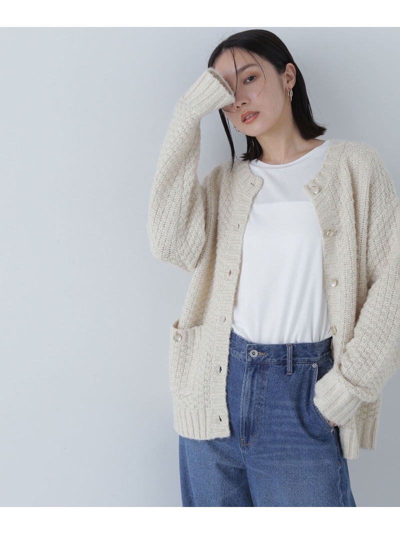 【楽天市場】【SALE／50%OFF】ツイーディーボクシーカーディガン 24AW NATURAL BEAUTY BASIC ナチュラルビューティベーシック トップス カーディガン ホワイト ...
