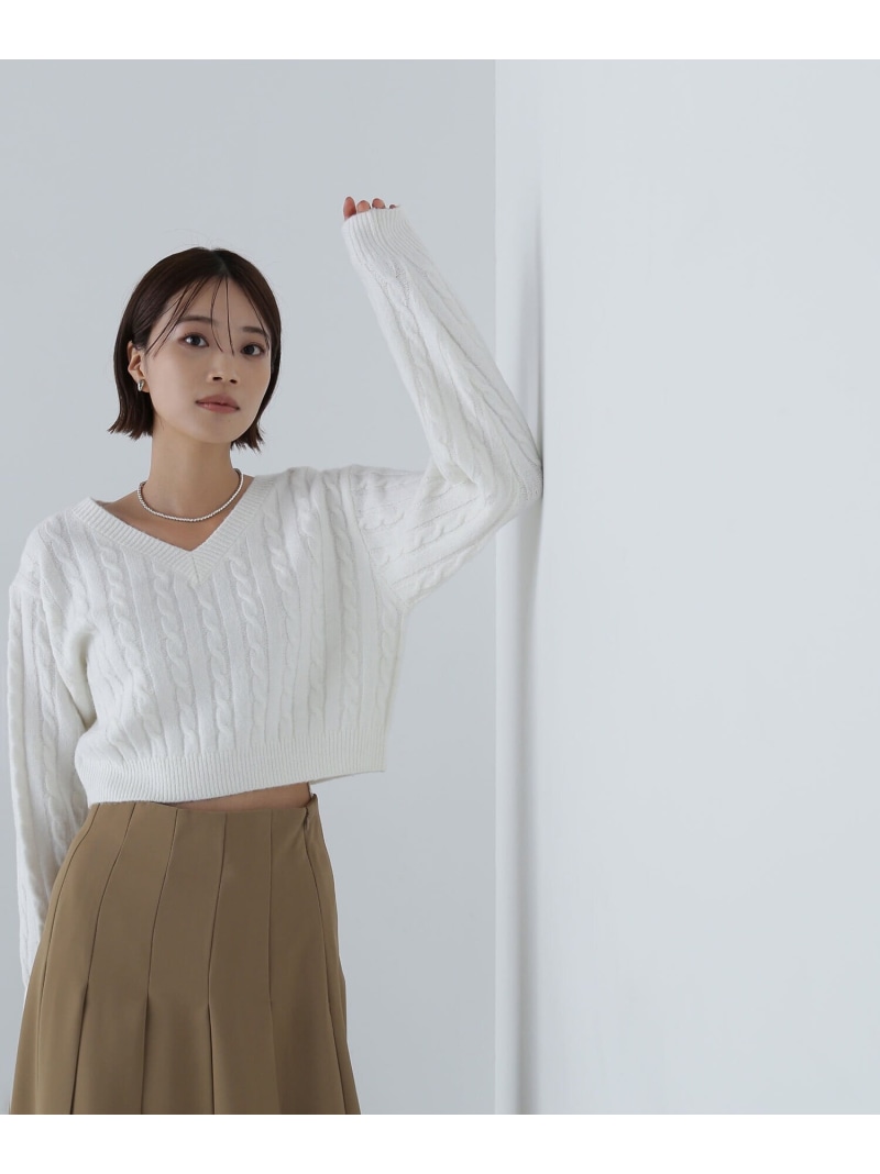 【楽天市場】【SALE／50%OFF】コンパクトケーブルニット 24AW NATURAL BEAUTY BASIC ナチュラルビューティベーシック トップス ニット ネイビー ホワイト ...