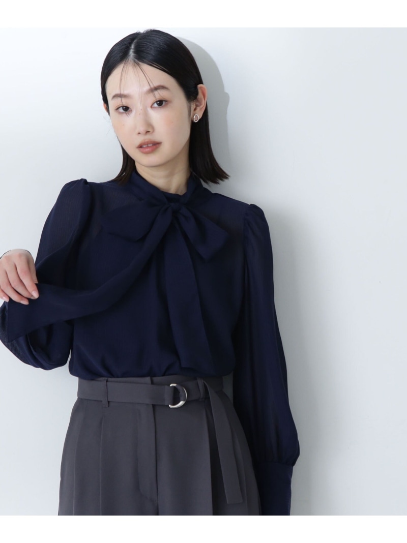 【楽天市場】【SALE／30%OFF】シアーストライプボウタイブラウス NATURAL BEAUTY BASIC ナチュラルビューティベーシック トップス シャツ・ブラウス ネイビー ホワイト ...