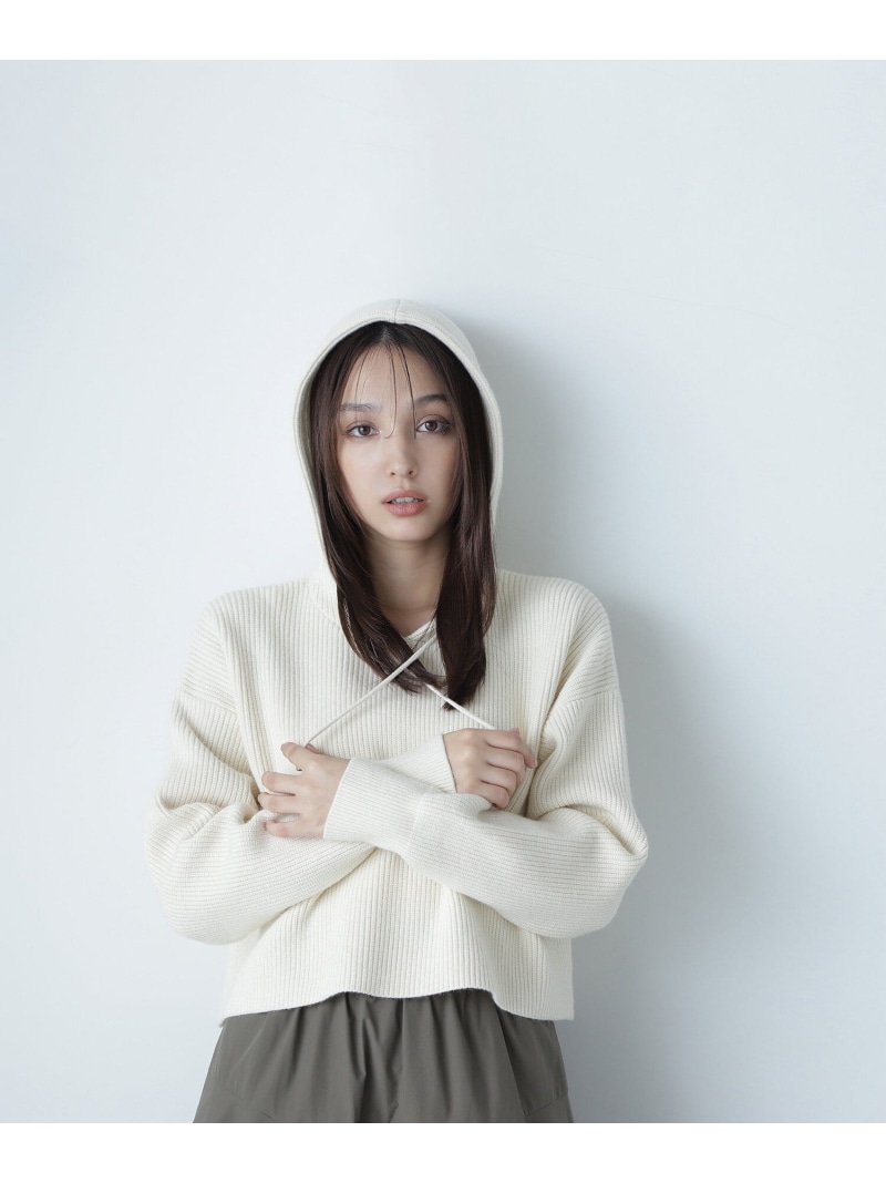 【楽天市場】【SALE／30%OFF】フーディーニットプルオーバー 24AW NATURAL BEAUTY BASIC ナチュラルビューティベーシック トップス ニット ネイビー ホワイト ...