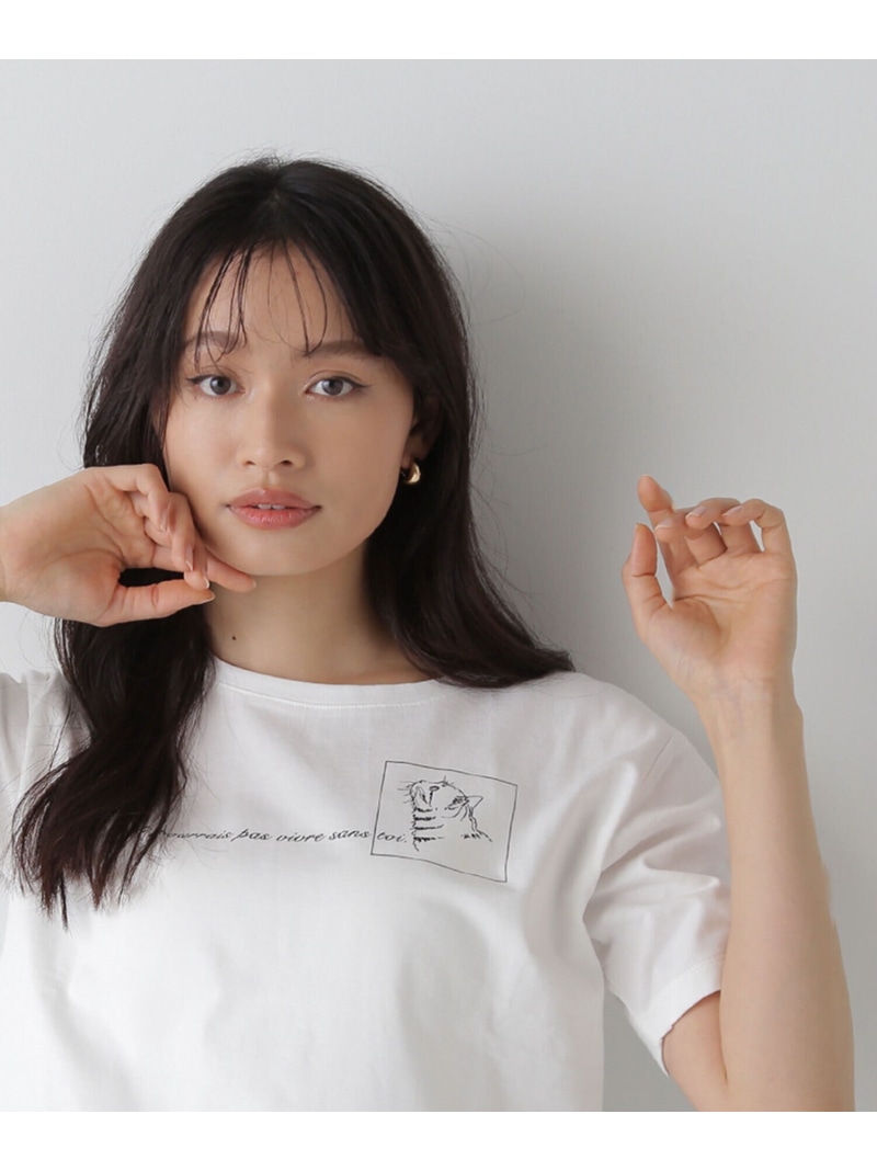 【楽天市場】＜保護猫プロジェクト＞レタリングロゴTシャツ NATURAL BEAUTY BASIC ナチュラルビューティベーシック トップス カットソー・Tシャツ ホワイト ベージュ ブルー ...