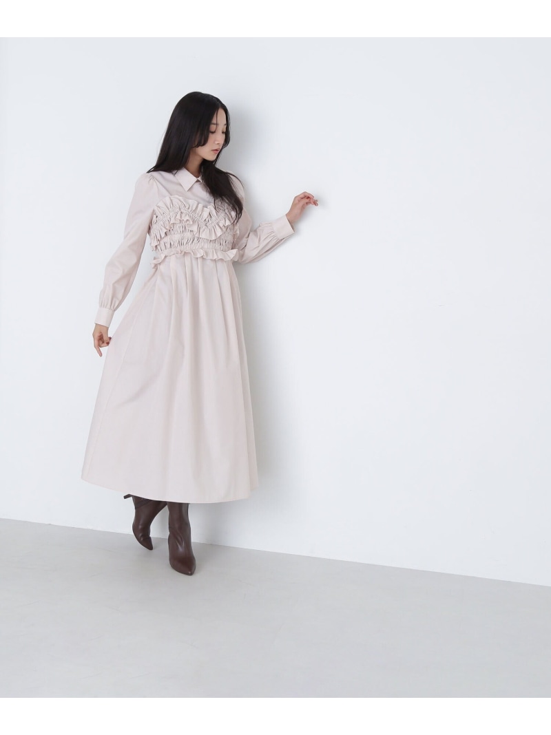 【楽天市場】シャーリングビスチェシャツワンピース NATURAL BEAUTY BASIC ナチュラルビューティベーシック ワンピース・ドレス ...