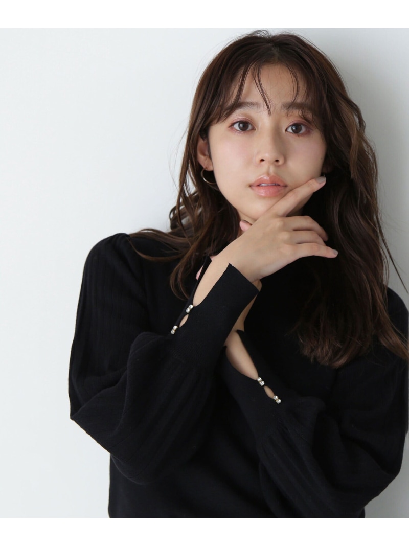 【楽天市場】プリーツスリーブビジューニット 24AW NATURAL BEAUTY BASIC ナチュラルビューティベーシック トップス ニット ブルー ブラック ホワイト グレー グリーン ...