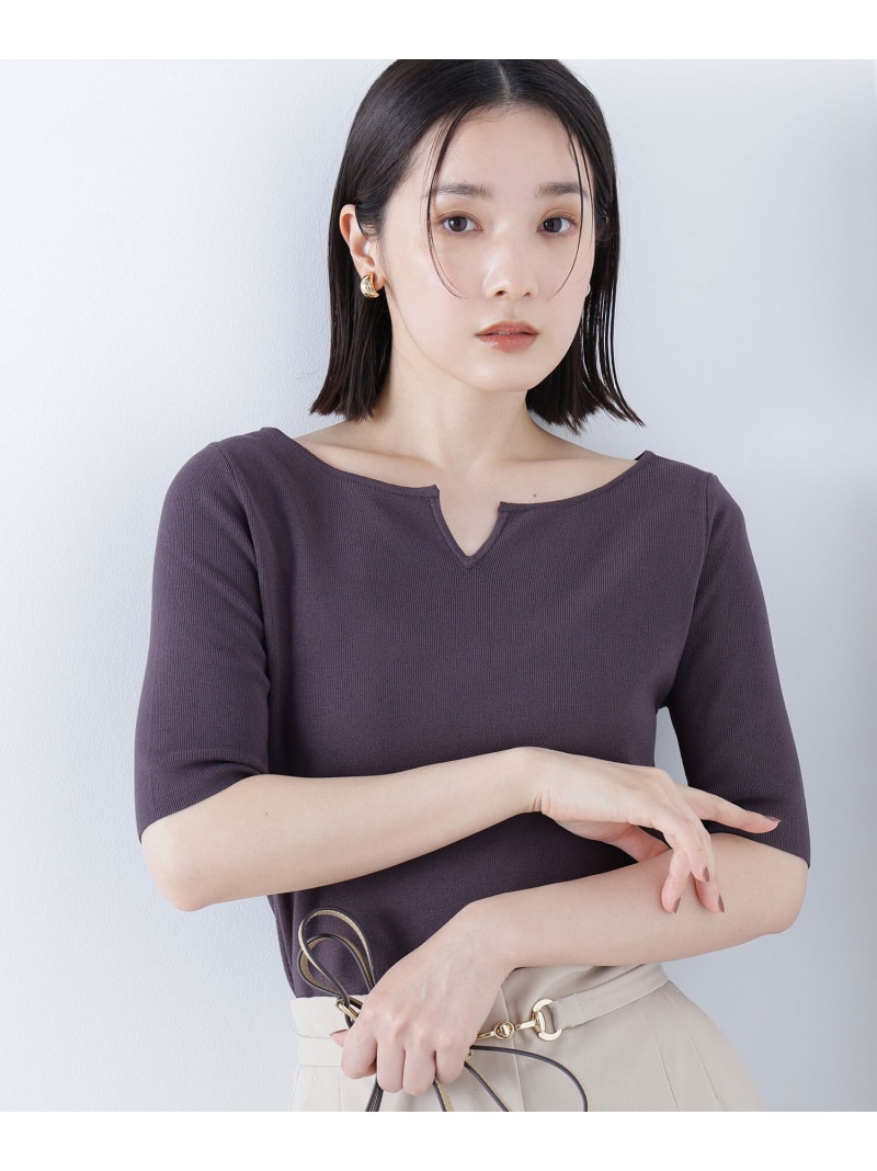 【楽天市場】総針ベーシックシリーズ キーネックニット NATURAL BEAUTY BASIC ナチュラルビューティベーシック トップス ニット ネイビー グレー ホワイト【先行予約】*【送料 ...
