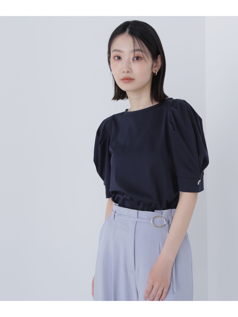 【楽天市場】パフスリーブカットソー NATURAL BEAUTY BASIC ナチュラルビューティベーシック トップス カットソー・Tシャツ ネイビー ホワイト【送料無料】[Rakuten ...