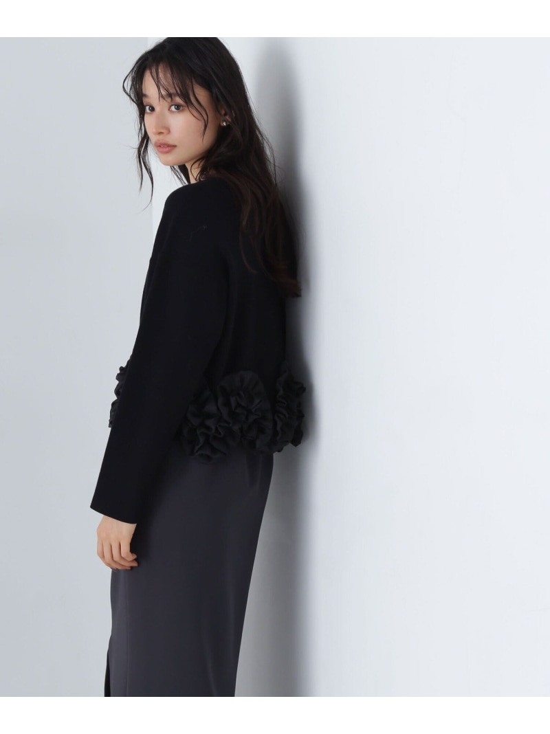 【楽天市場】【SALE／30%OFF】ヘムフリルクロップドニット NATURAL BEAUTY BASIC ナチュラルビューティベーシック トップス ニット グレー ベージュ ブラック【RBA ...