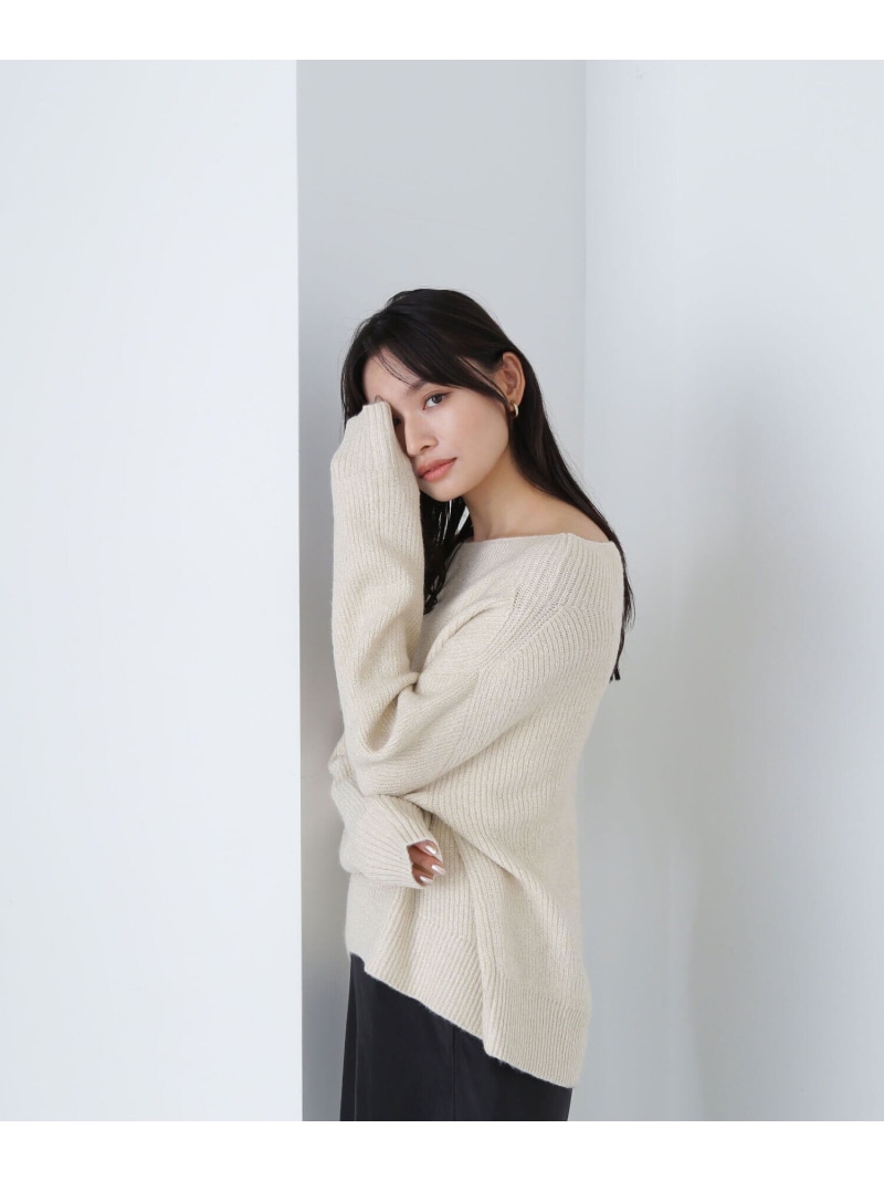 【楽天市場】【SALE／30%OFF】オフショルラメオーバーニット 24AW NATURAL BEAUTY BASIC ナチュラルビューティベーシック トップス ニット ピンク ベージュ ...