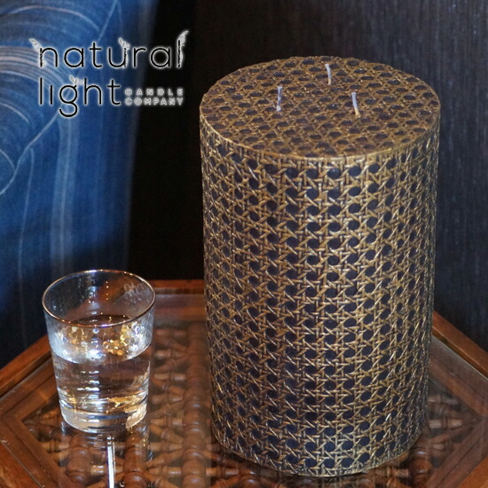 【楽天市場】Natural Light Candle (ナチュラルライトキャンドル)3ウィック オープンウェーブ ラウンドピラー【人気 ギフト ...