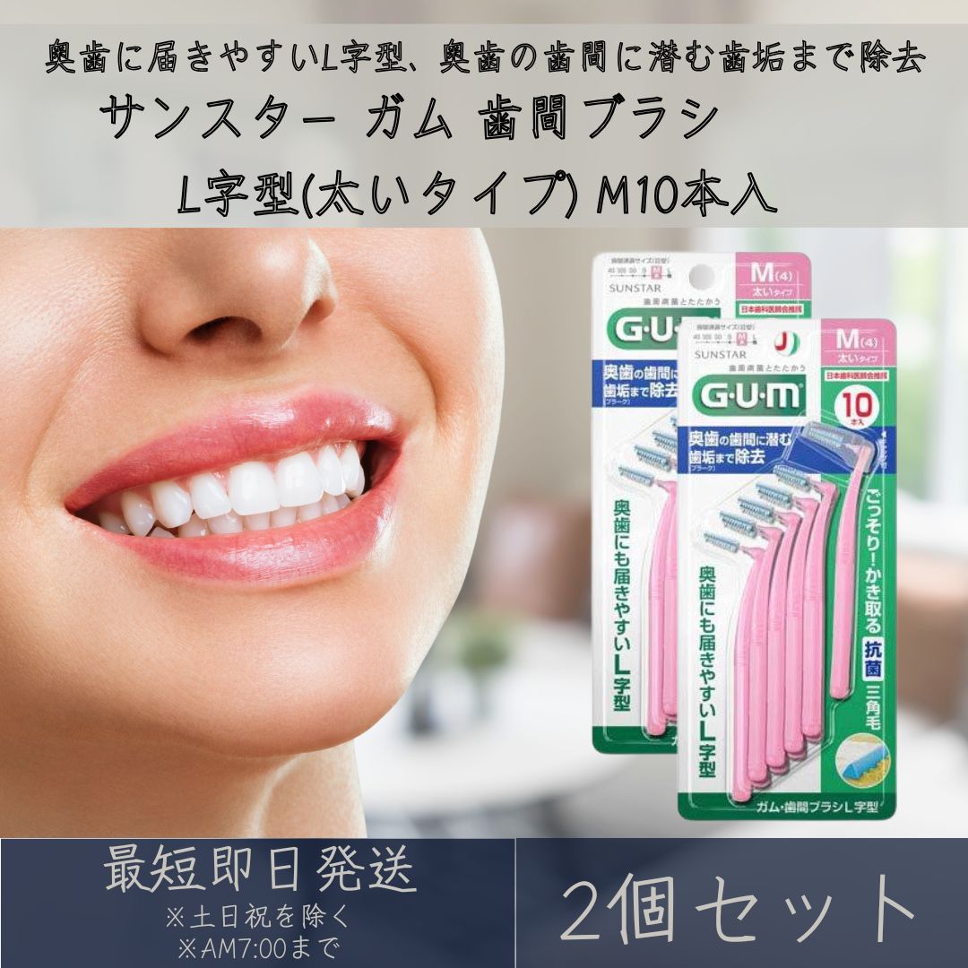 【楽天市場】サンスター GUM ガム L字型 太いタイプ Mサイズ 10本入 歯間ブラシ 2個セット オーラルケアグッズ：ネイチャーの丘