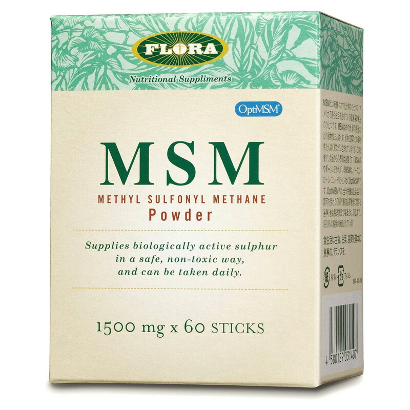 【楽天市場】MSMパウダー 1500mg×60包 FLORA msmサプリメント フローラハウス 正規輸入 florahealth ...