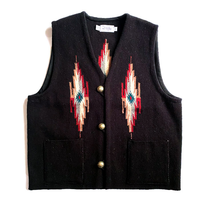 【楽天市場】TRUJILLO'S MEN'S CHIMAYO HANDWOVEN VEST BLACK/L トルフィリオス チマヨ ラグ ...