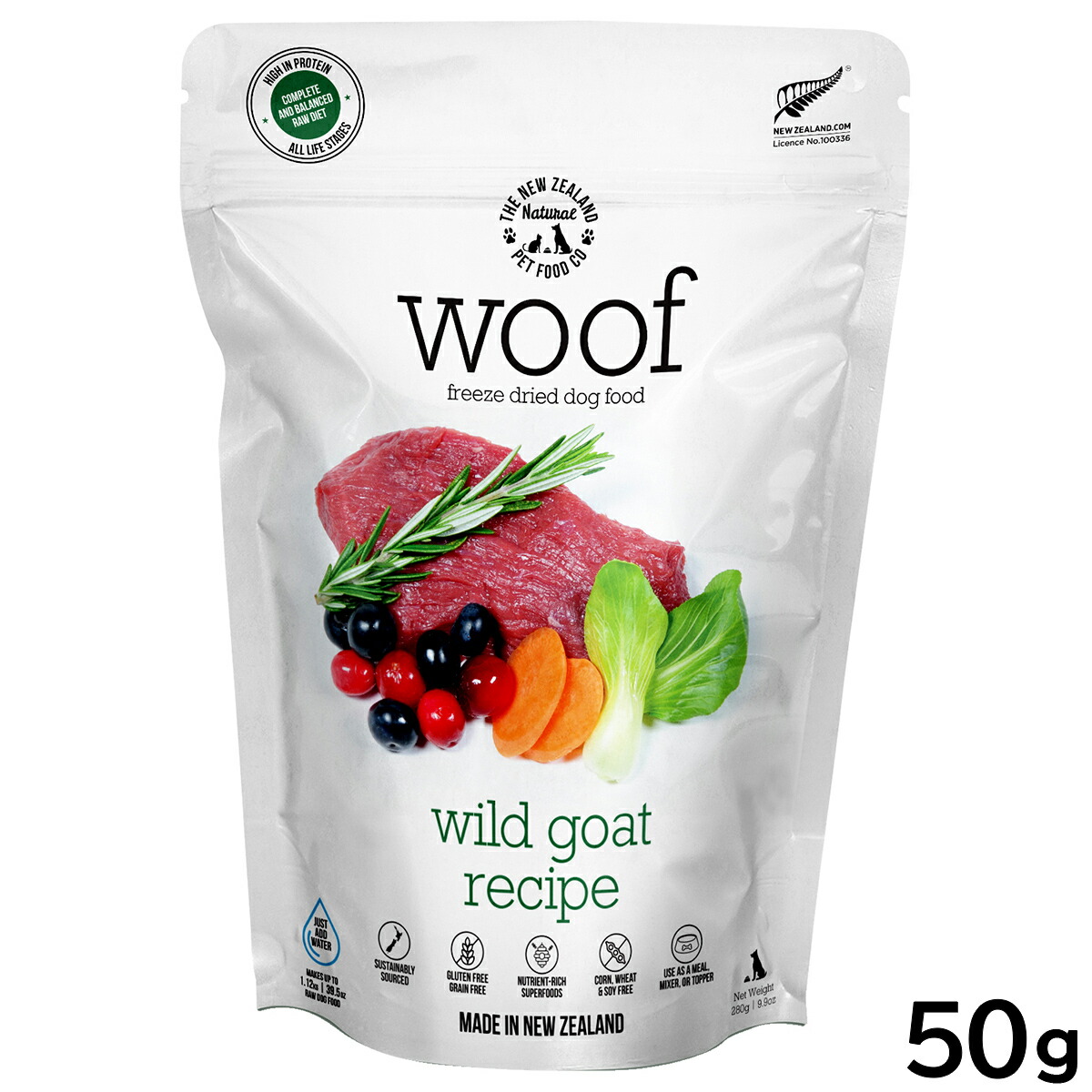 【楽天市場】WOOF（ワフ） フリーズドライ ドッグフード ワイルドゴート 50g 犬 ごはん 無添加：ドッグニール
