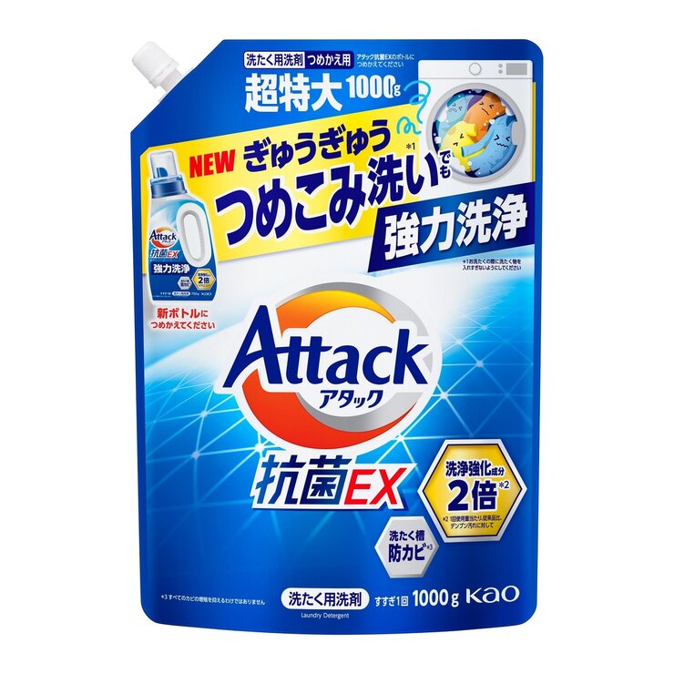 【楽天市場】アタック抗菌EX 洗濯洗剤 詰替え 1000g x 6 個入り Attack Antibacterial EX Detergent 1000g x 6 Packs ct62781：neer