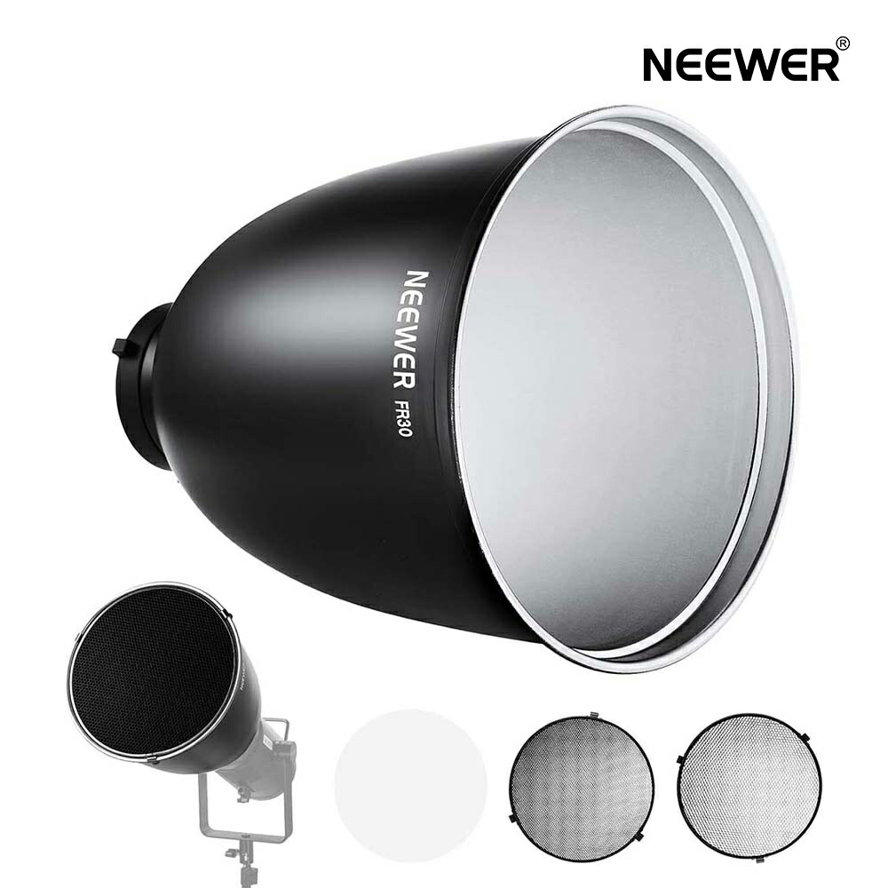【楽天市場】【P10倍+10%引クーポン】NEEWER 29.5cm リフレクターディフューザー ディープフォーカス Bowensマウント 15°/30°ハニカムグリッドとソフトクロス 45 ...